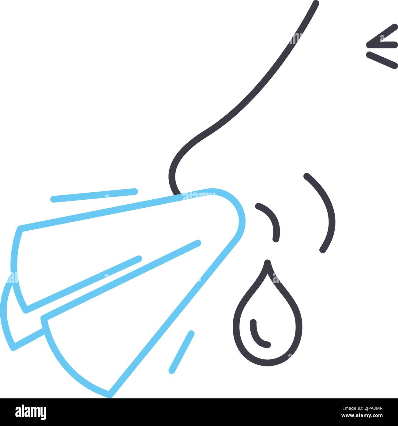 icona della linea del naso che cola, simbolo del contorno ...