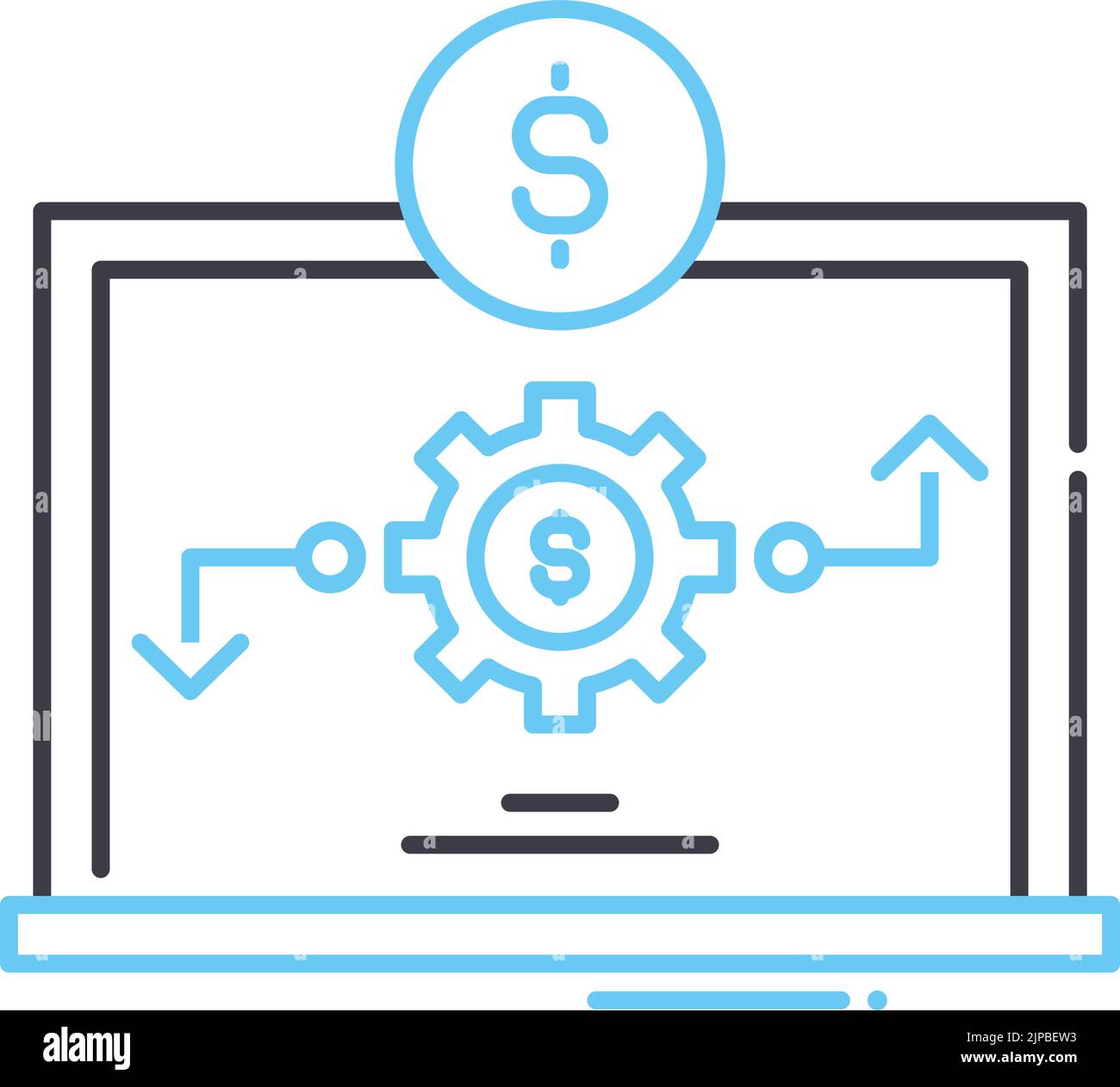 icona della linea del metodo di ottimizzazione, simbolo di contorno ...