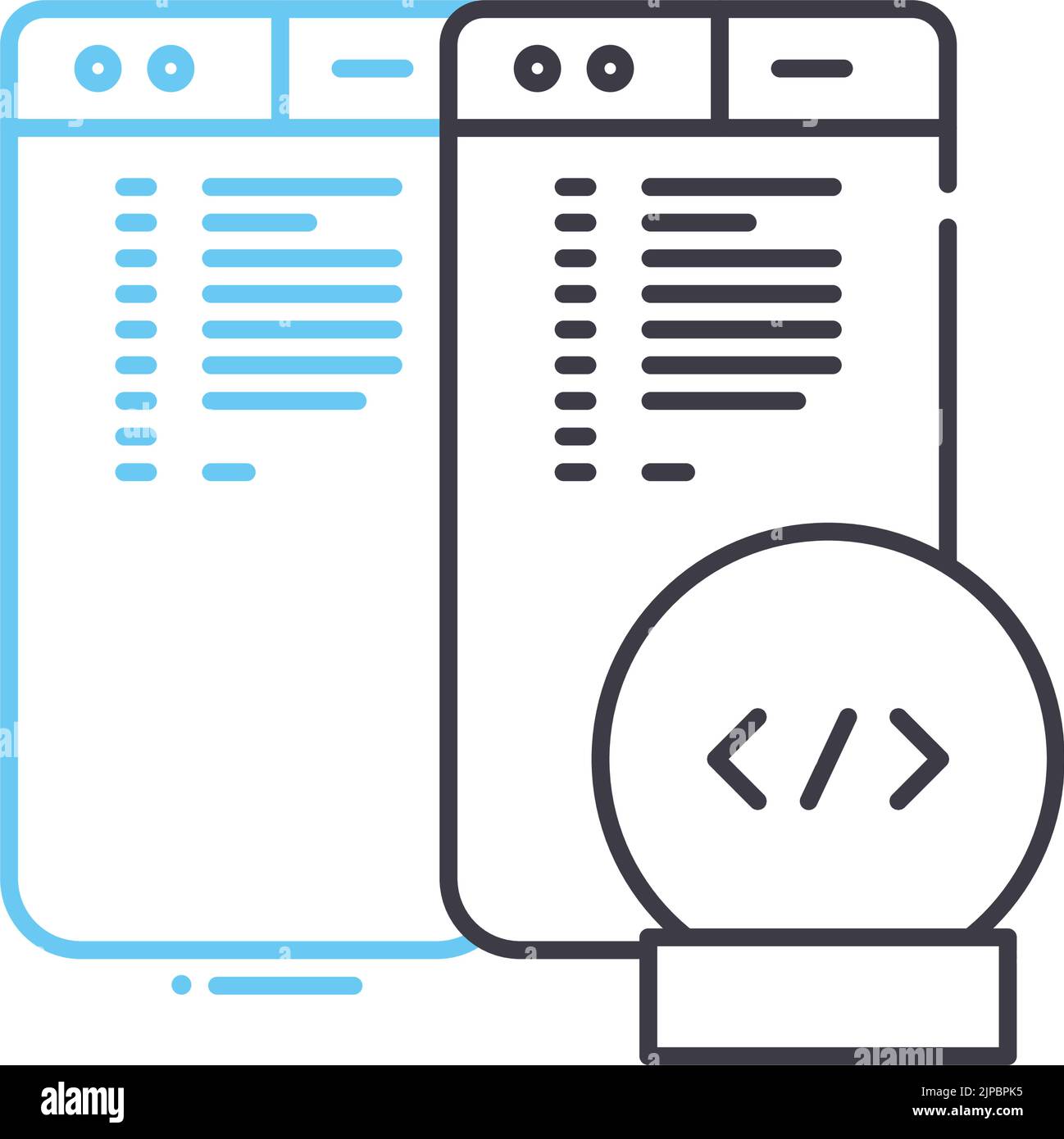 icona della linea del codice, simbolo del contorno, illustrazione ...