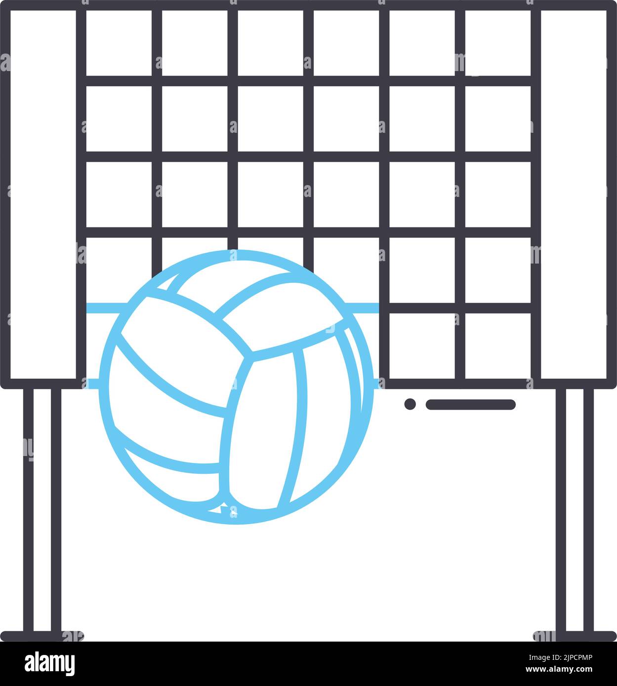 icona della linea del gioco di pallavolo, simbolo del contorno ...