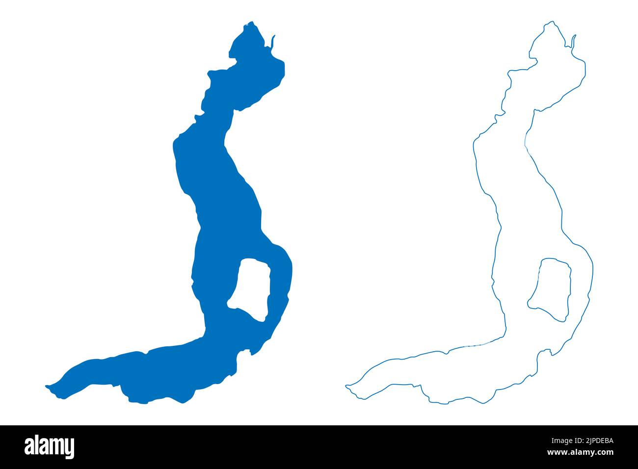 Mappa del Lago d'Iseo (Repubblica Italiana, Italia) disegno vettoriale ...