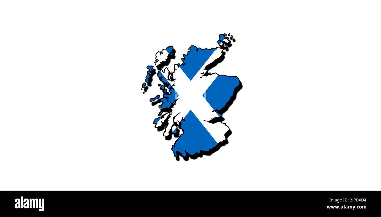 Silhouette della mappa della Scozia con la sua bandiera Foto stock - Alamy