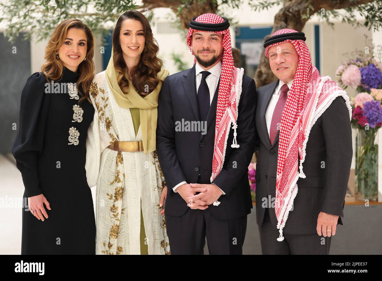 La regina di Giordania Rania (sinistra) e il re Abdullah II (destra ...