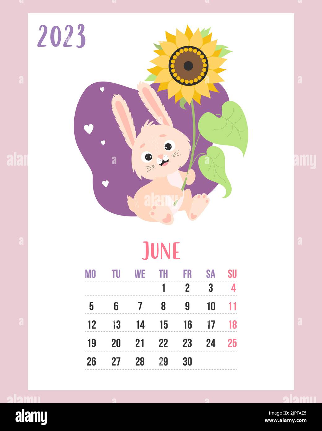 Calendrier 2023 des enfants a imprimer Immagini Vettoriali Stock - Alamy