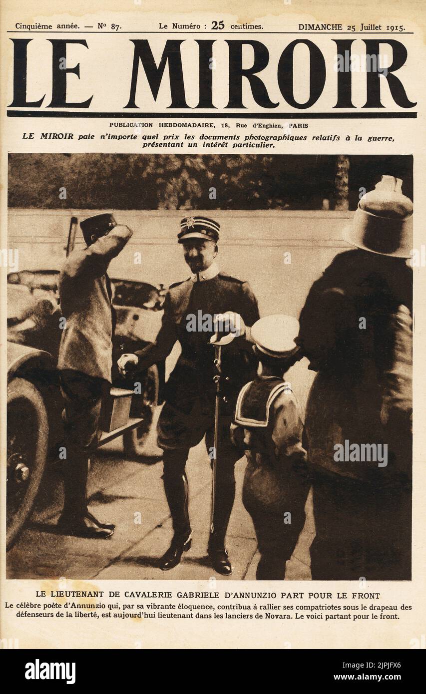 1915 , juillet , ITALIA : il celebre poeta italiano GABRIELE D'ANNUNZIO ...
