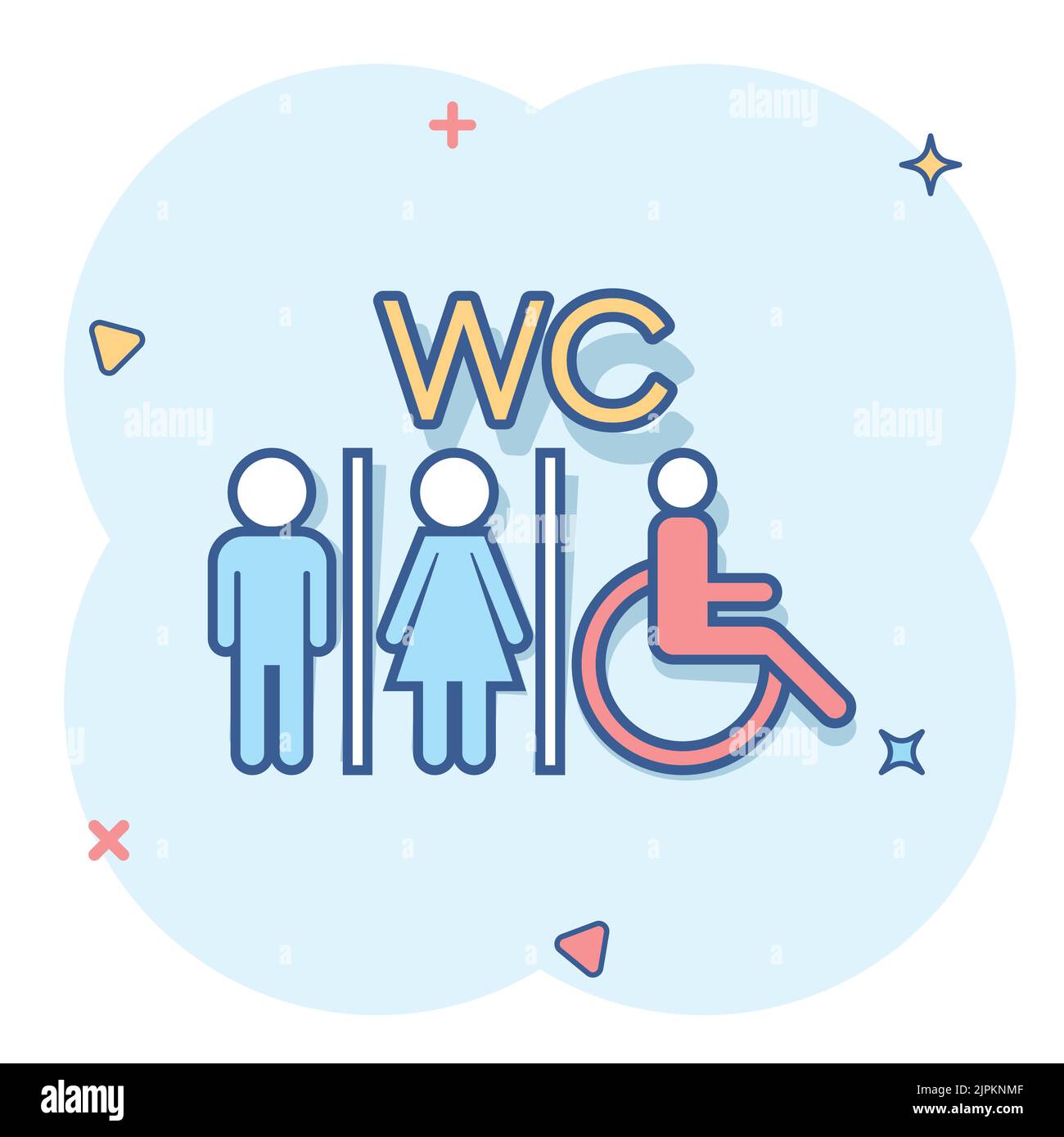 Vector cartoon WC, WC icona in stile fumetto. Gli uomini e le donne ...