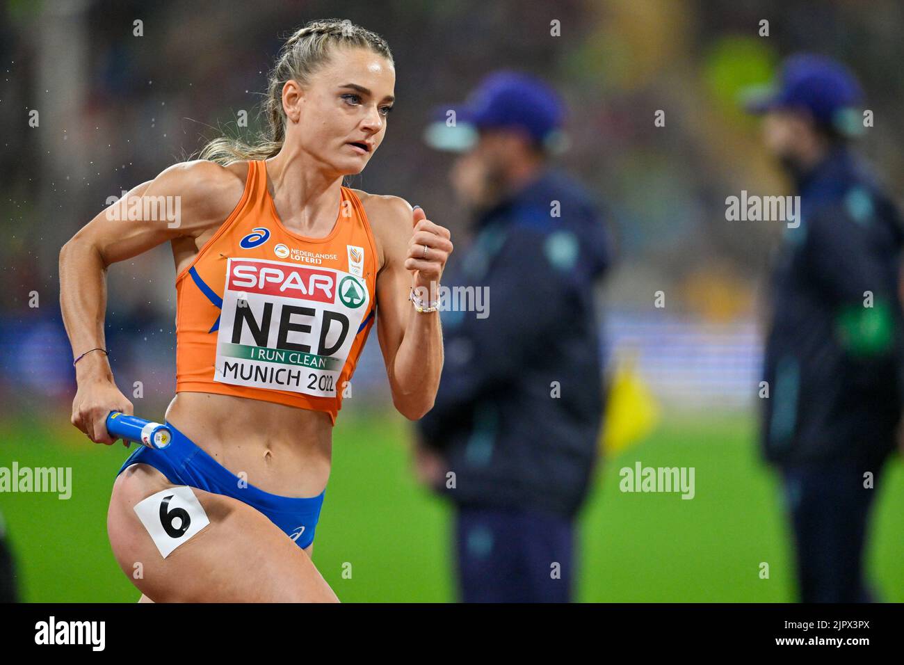MUNCHEN, GERMANIA - 20 AGOSTO: Lisanne de Witte dei Paesi Bassi in gara nelle 4x400m femminili ...