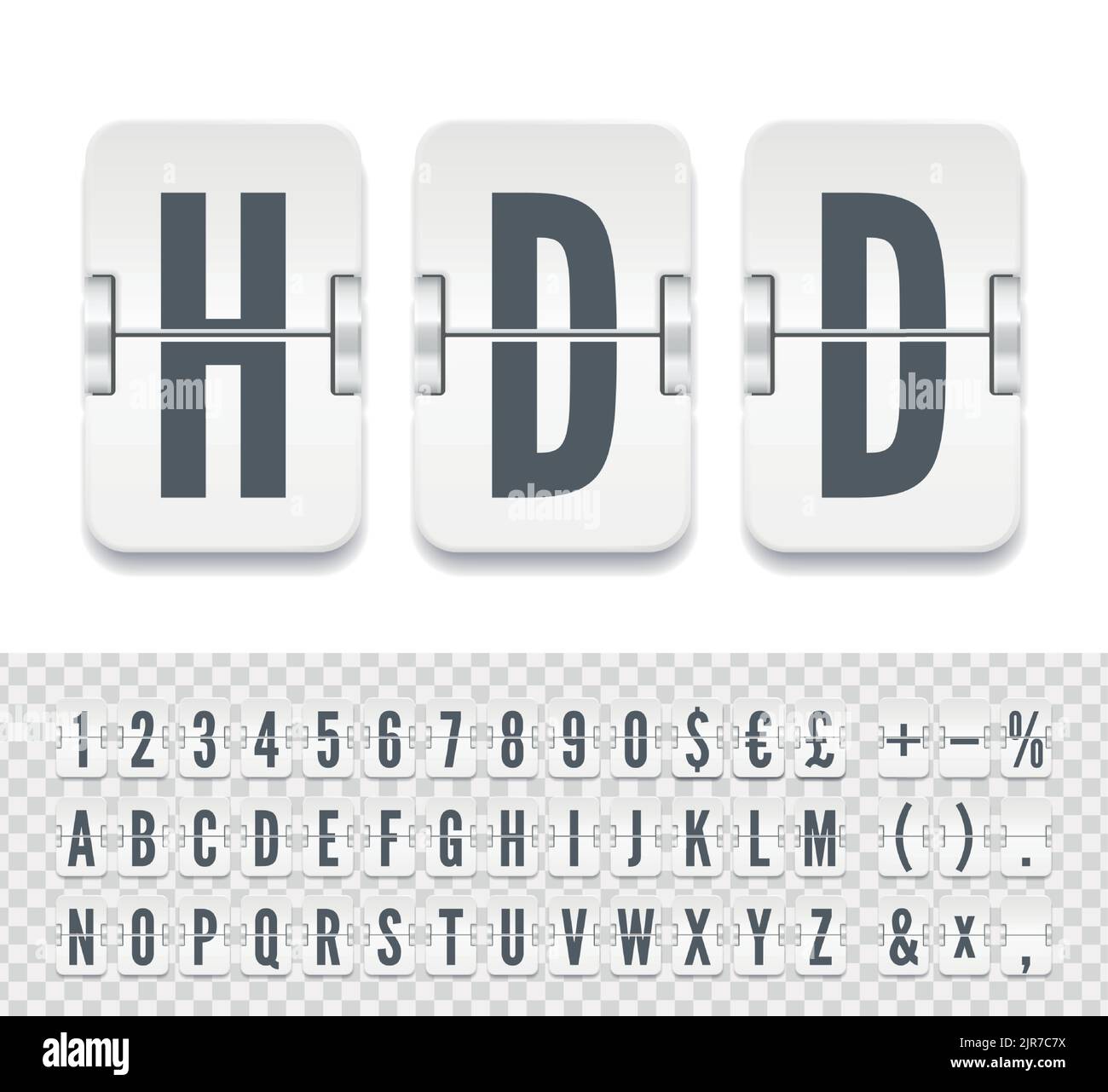 Carattere bianco del tabellone segnapunti meccanico terminale con ...