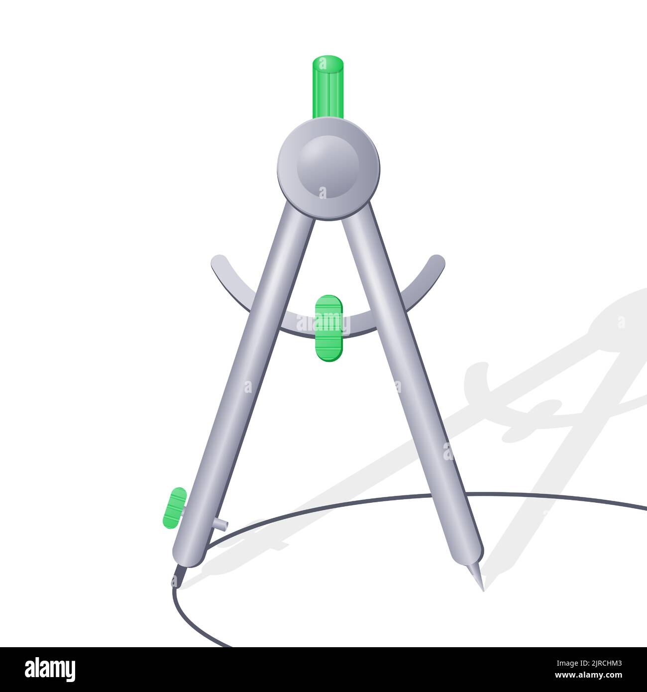 Bussola di disegno per disegnare cerchi e curve. Calibro per disegno ...