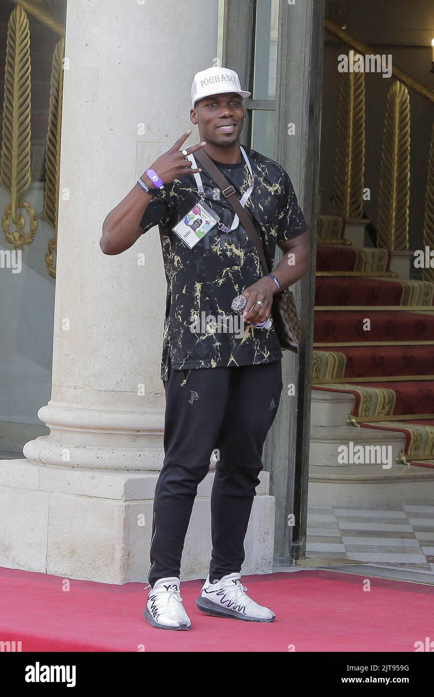 Foto del file datata 16 luglio 2018 di Mathias Pobba all'Elysee Palace ...