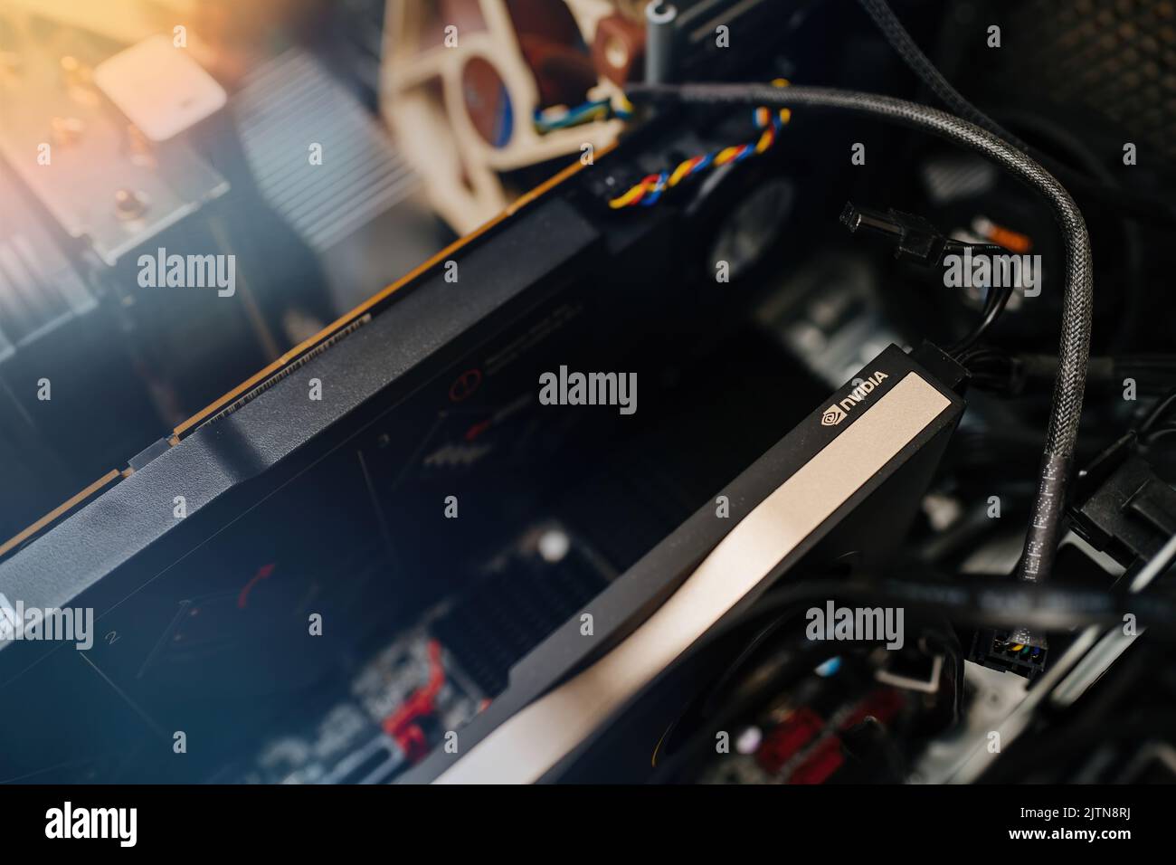 Londra, Regno Unito - 5 agosto 2022: Logo NVIDIA su RTX A4000 Ampere ...