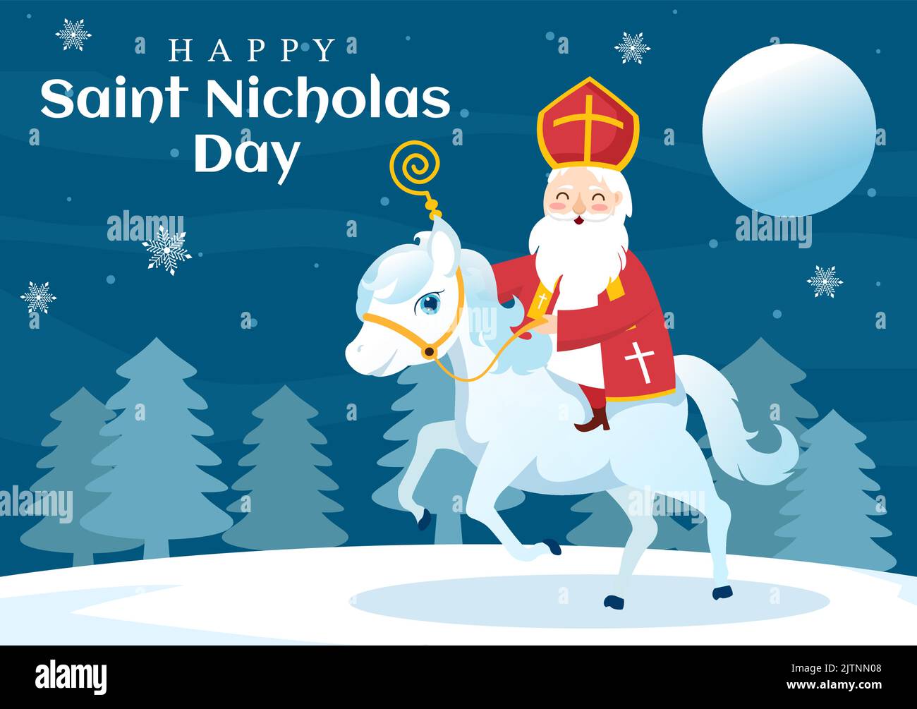 San Nicholas Day o Sinterklaas Celebration modello di Cartoon disegno a ...