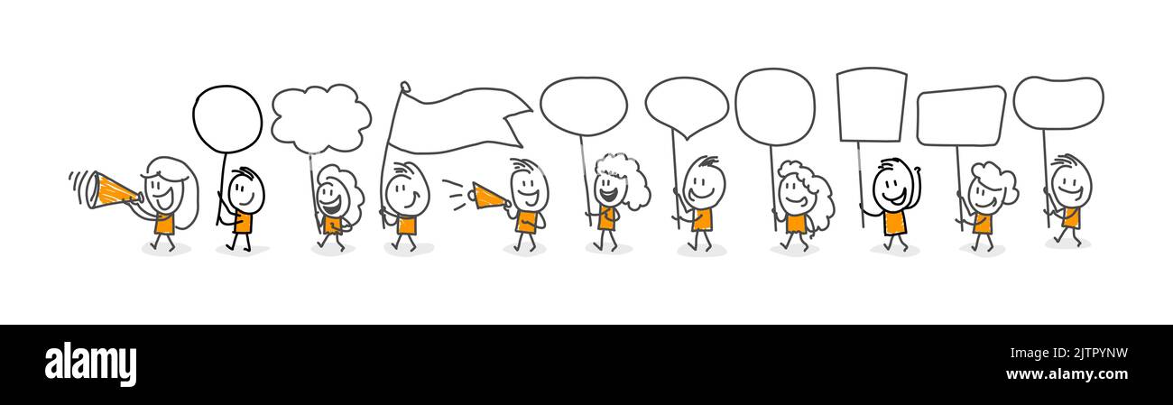 Stick figure. Segnali sorridenti.. Isolato su sfondo bianco. Disegno a ...