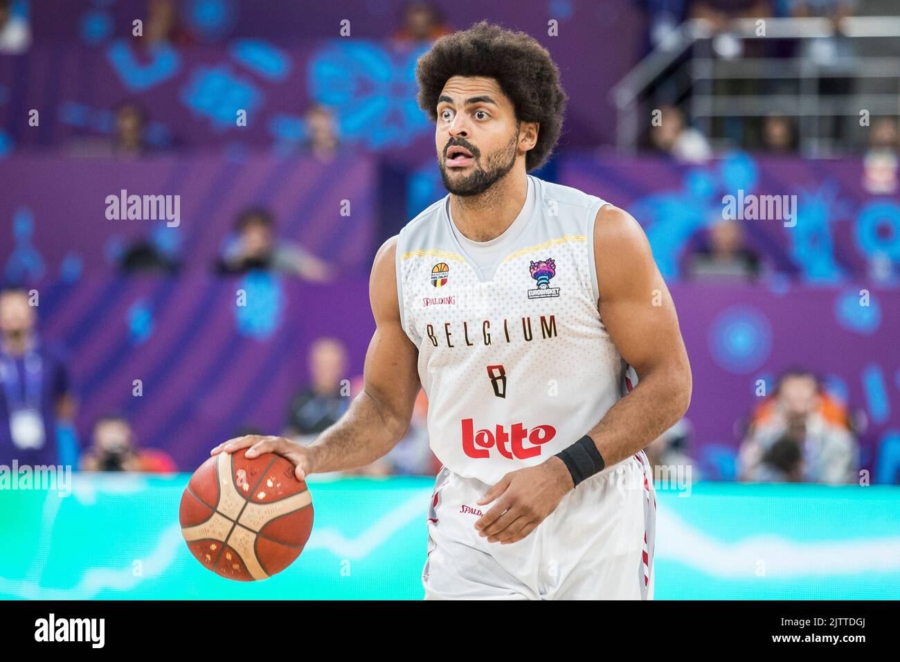 Jean-Marc Mwema, in Belgio, durante la partita tra i Leoni belgi e la ...