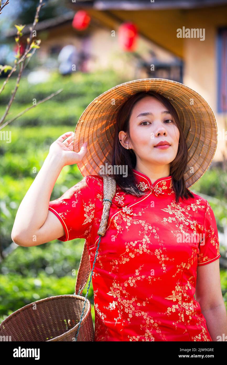 Signora asiatica con capelli rossi naturali immagini e fotografie stock ...