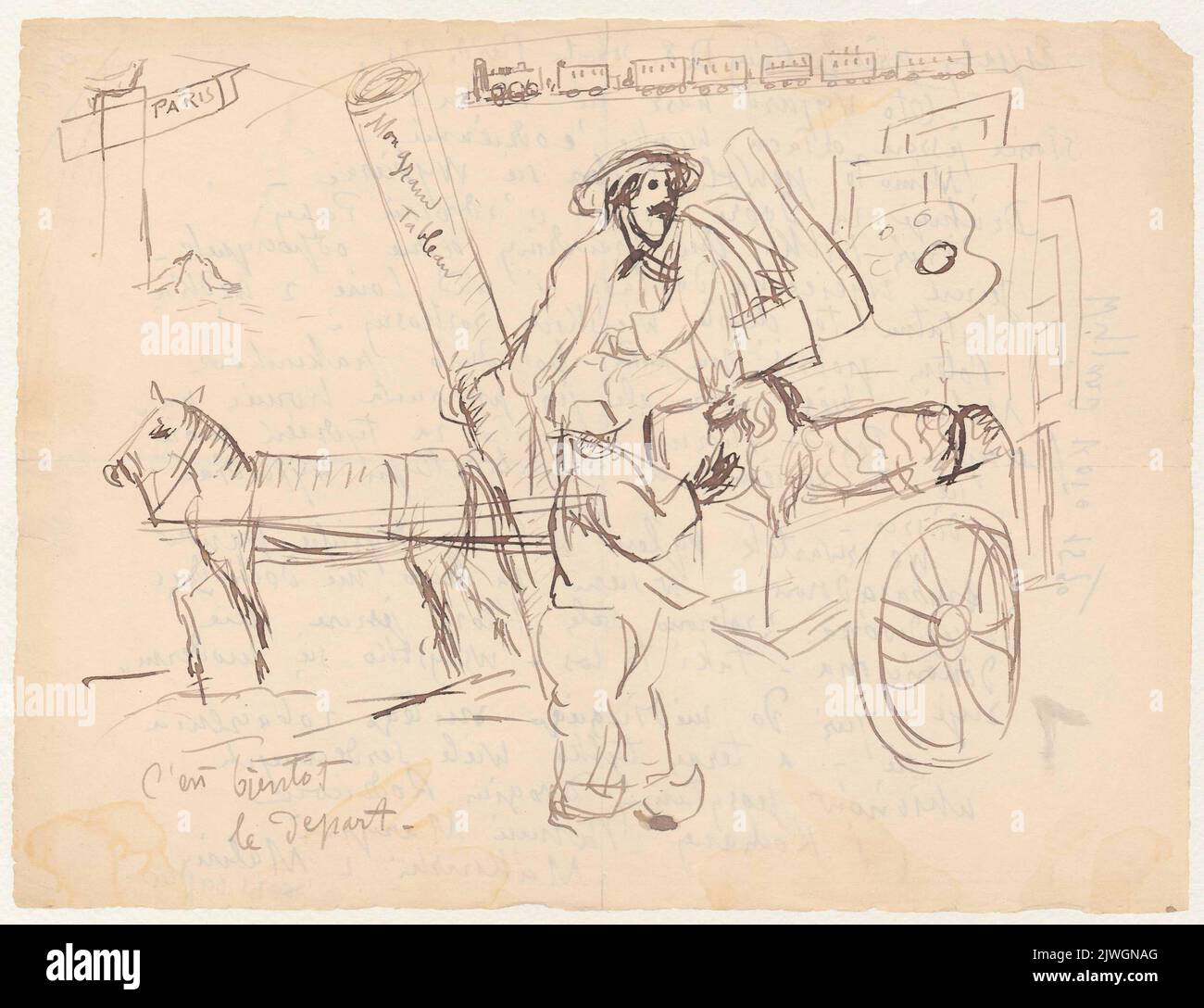 Lettera a Maria Mickiewiczówna con il disegno «c'est bientôt le partage ...