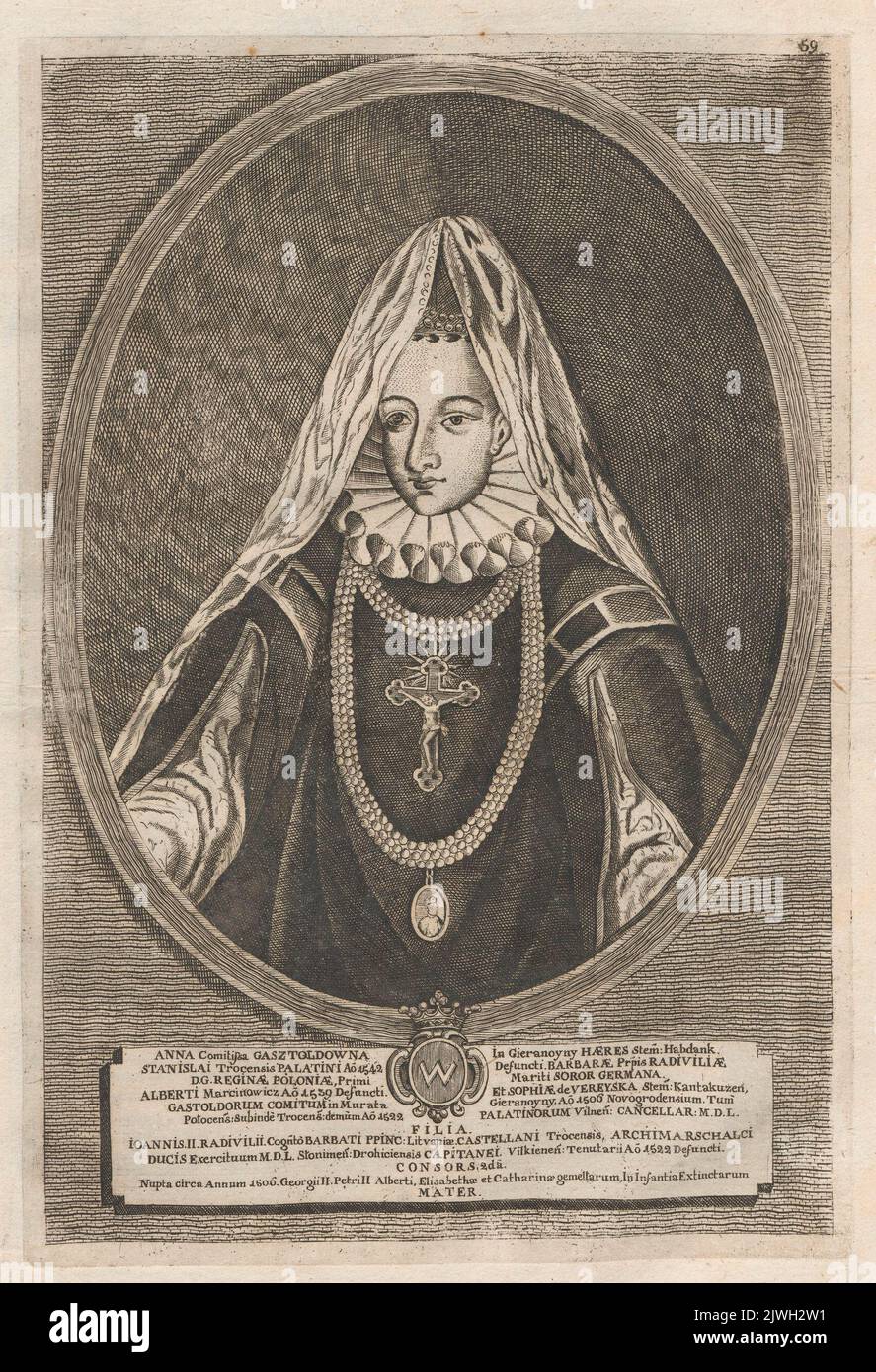 Ritratto di Anna Radziwiłł née Gasztołd, moglie di Jan II Mikołaj ...