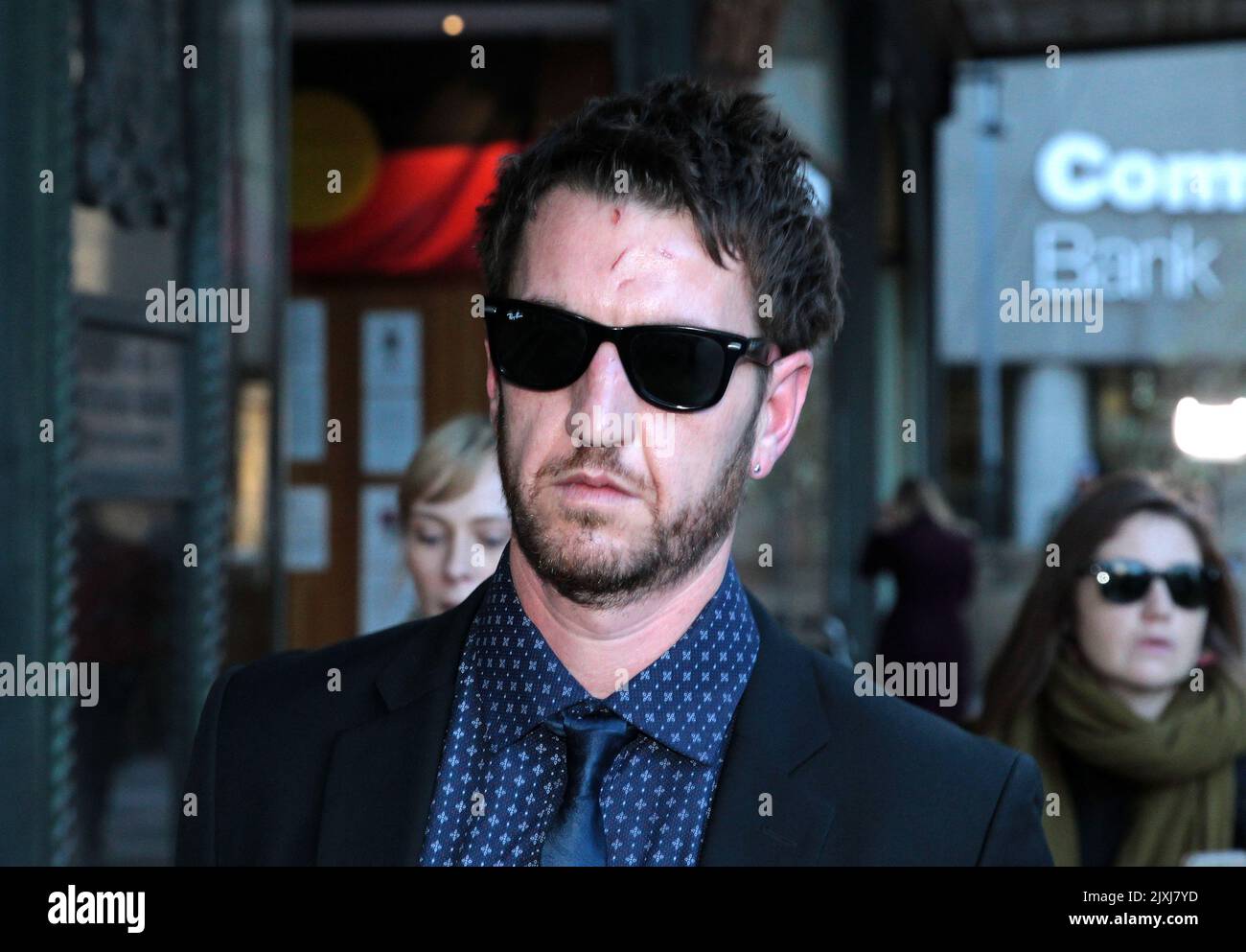 La vittima dell'attacco Axe Benjamin Rimmer parte dopo aver dato prove ...