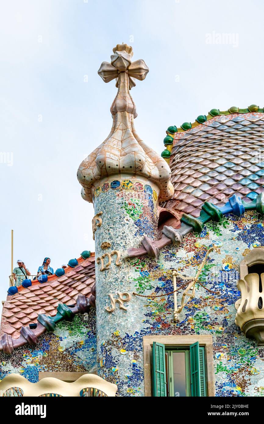 Casa Batlló, caratteristica architettonica o particolare della facciata ...