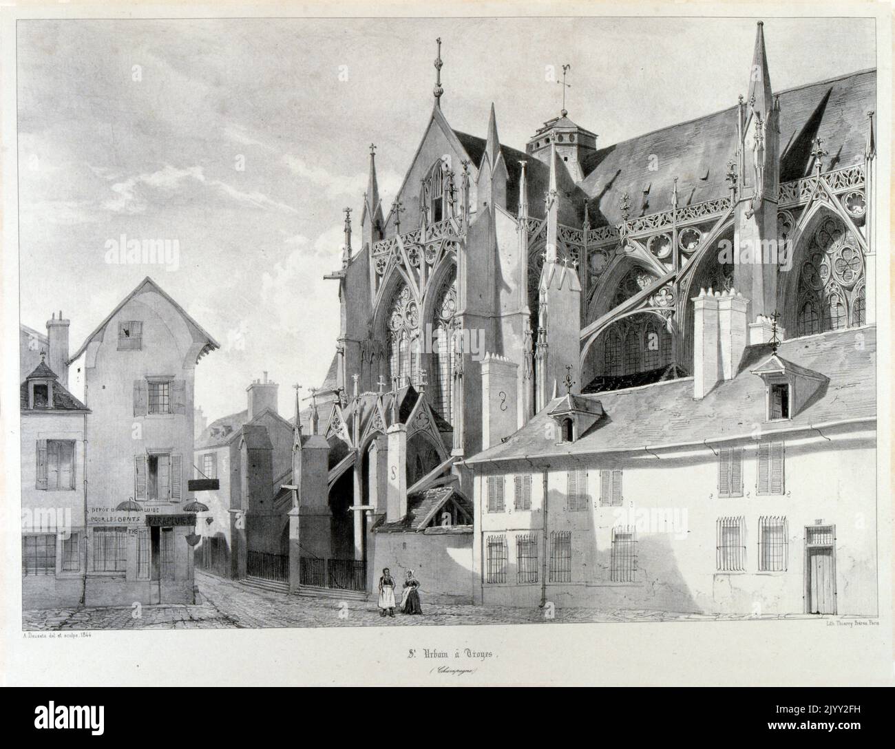 Disegno della Basilica di San Urbano di Troyes (Basilica di San Urbano ...