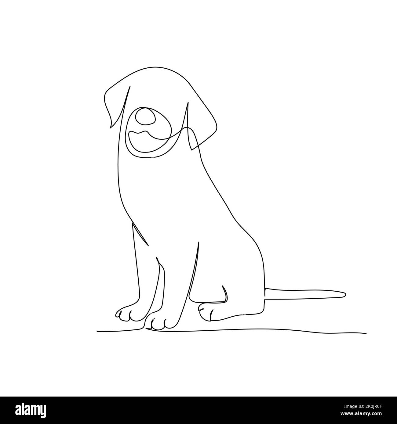 Linea continua disegno cane Immagini Vettoriali Stock - Alamy