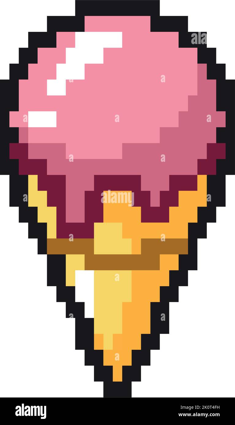 Cono gelato pixel art Immagini Vettoriali Stock - Alamy