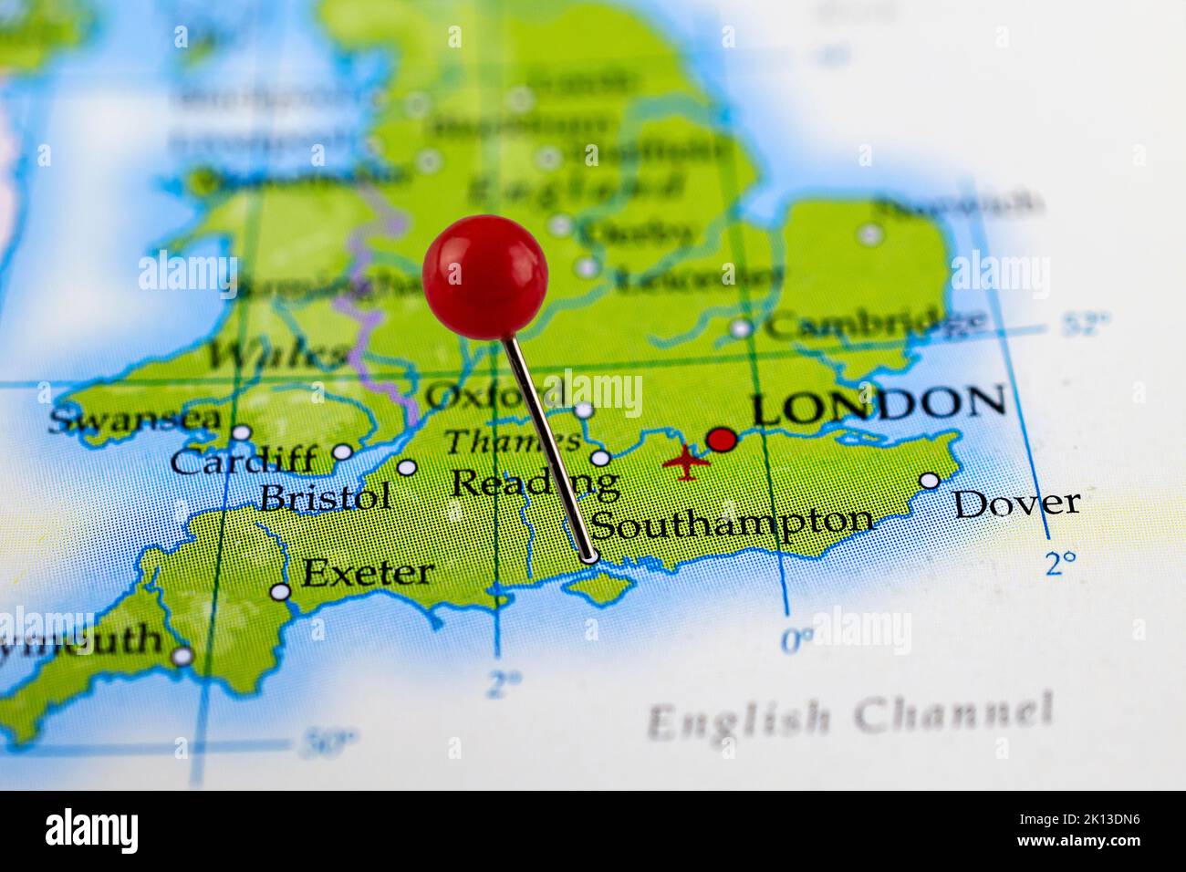 Mappa di Southampton. Primo piano della mappa di Southampton con la ...