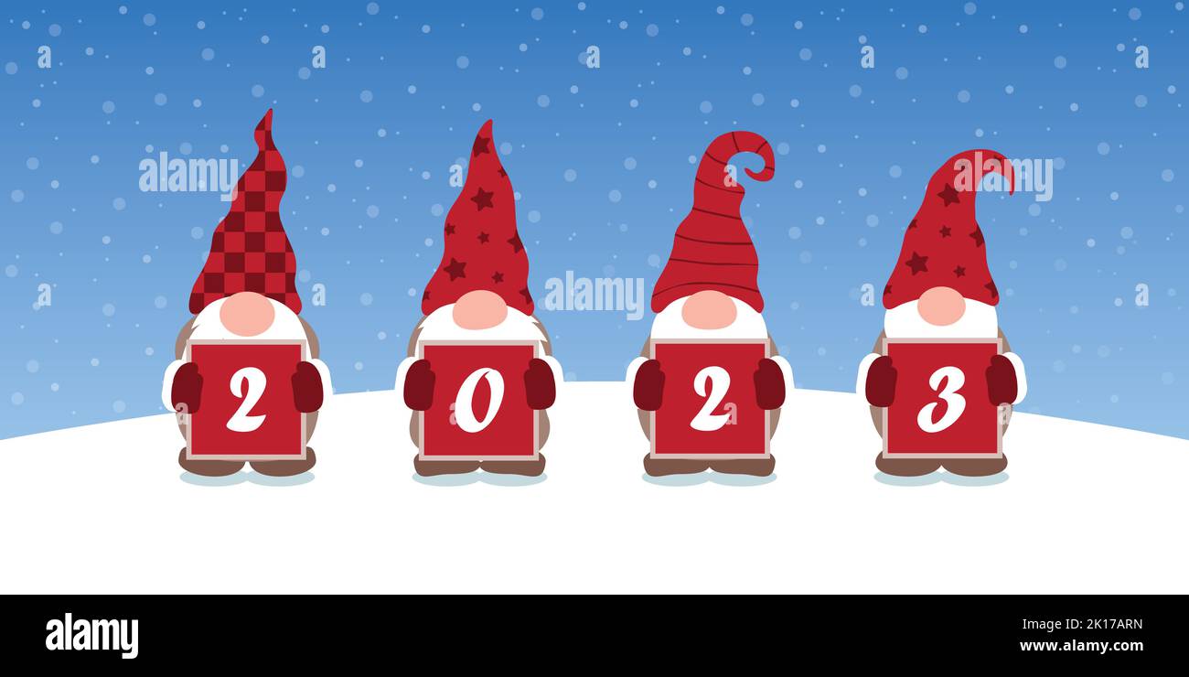 biglietto di auguri di natale 2023 con carino nana di natale e ...