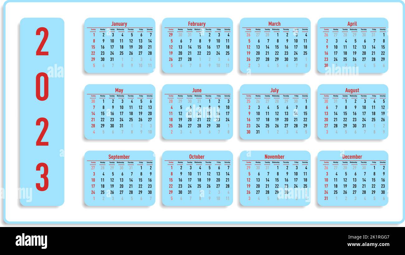 Calendario 2023 vettoriali immagini e fotografie stock ad alta ...
