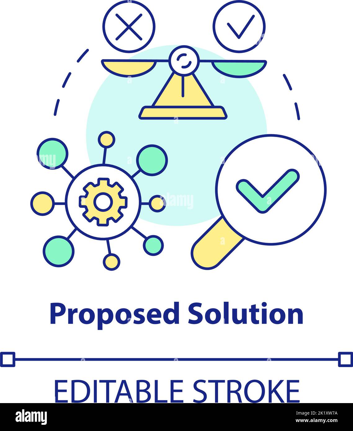 Icona del concetto di soluzione proposta Immagine e Vettoriale - Alamy