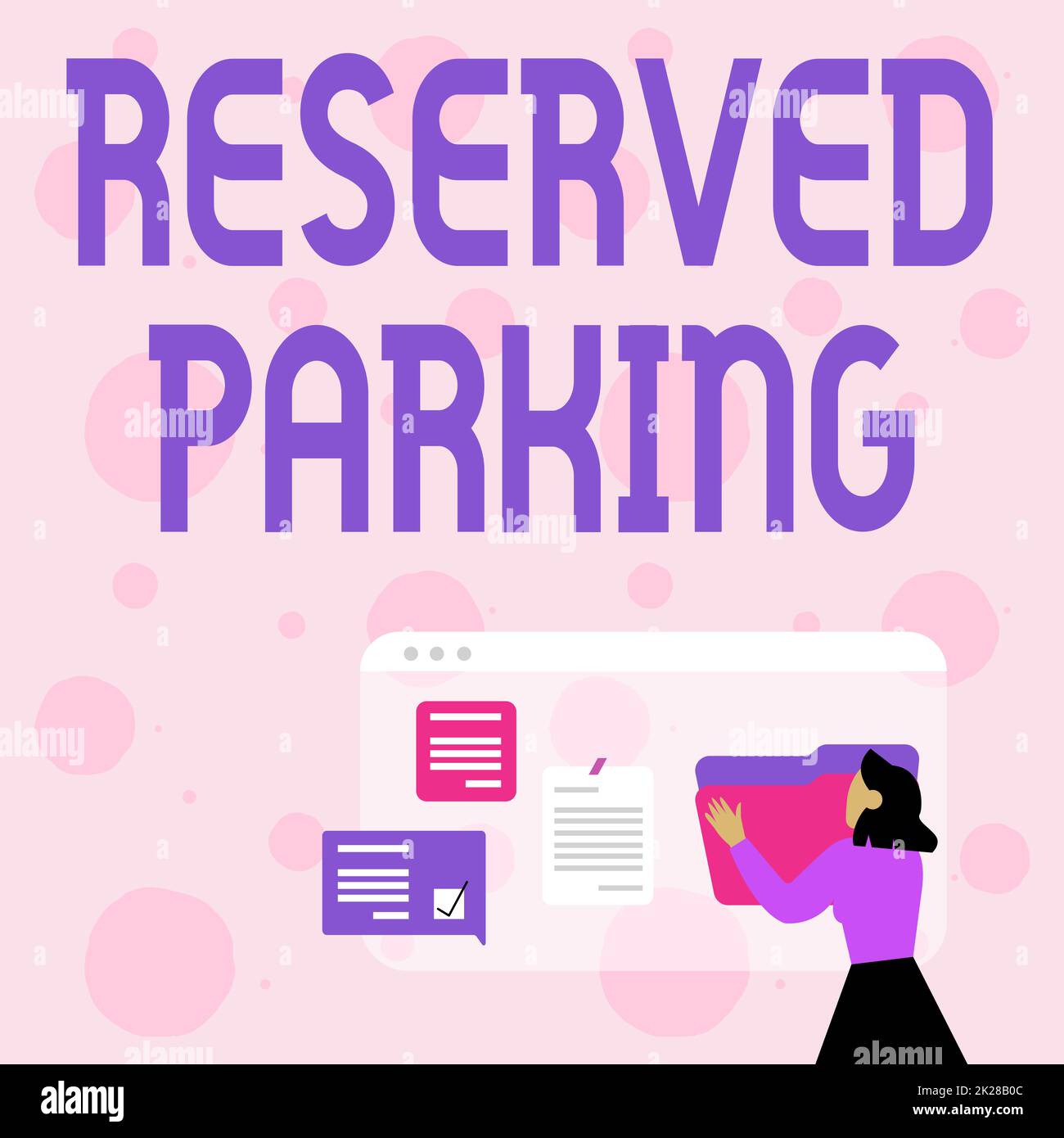 Cartello con la scritta Parcheggio riservato. Spazi di parcheggio per ...