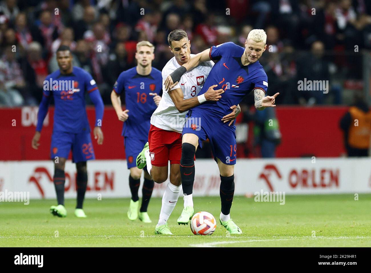 VARSAVIA - (lr) Jakub Kiwior di Polonia, Wout Weghorst di Olanda ...