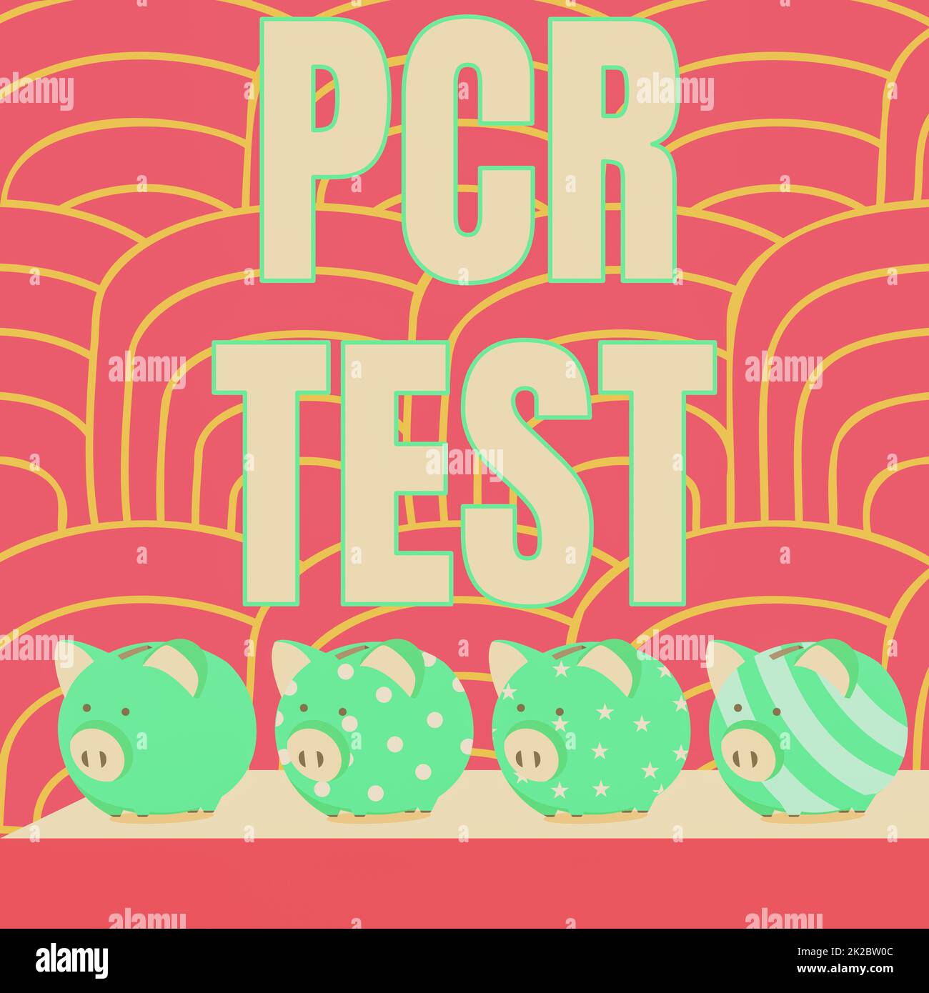 Segno di testo che mostra il test PCR. Foto concettuale rilevamento ...