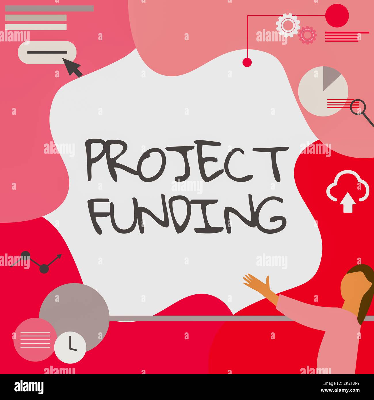 Scrittura a mano segno Project Funding. Parola per pagare per start up ...