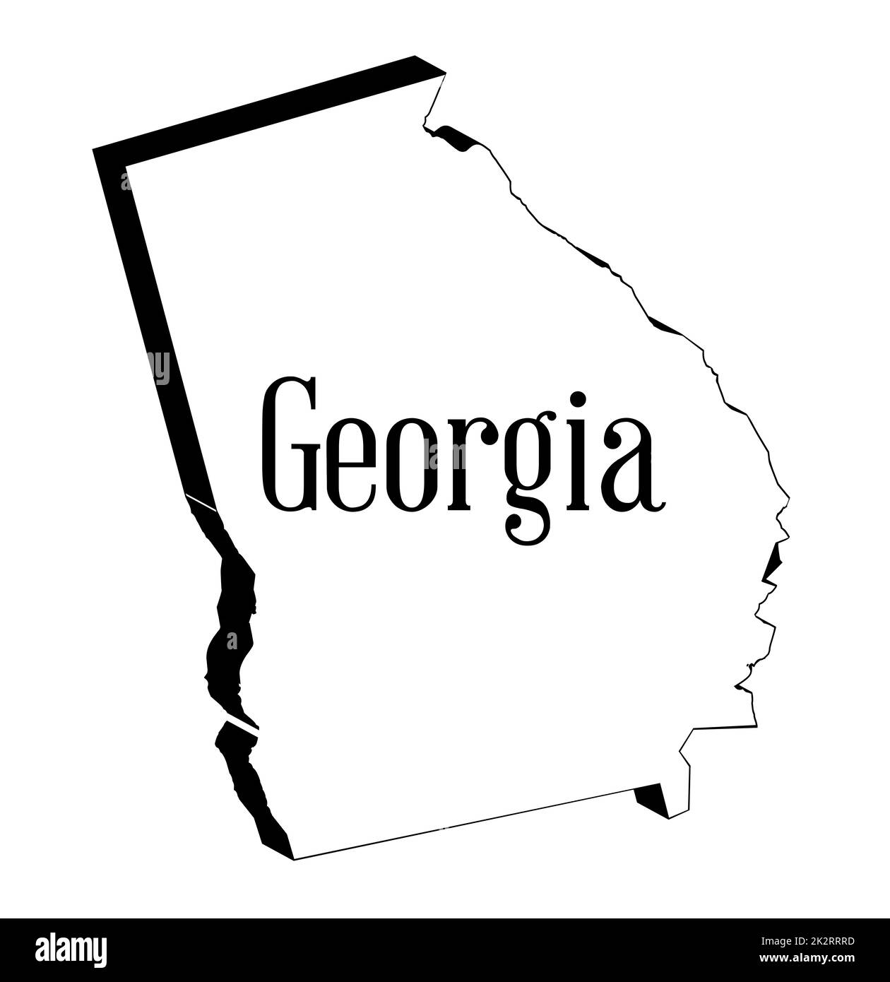 Mappa di stato georgia Foto e Immagini Stock in Bianco e Nero - Alamy