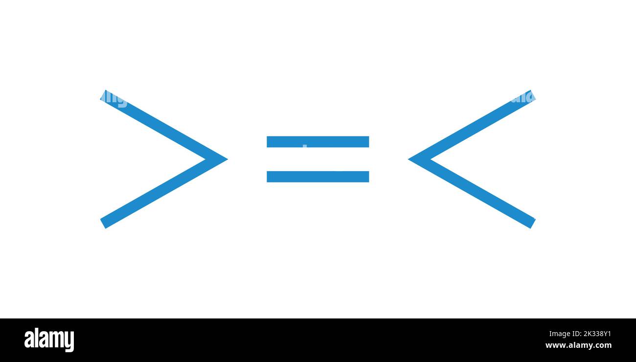 meno di più di e simbolo uguale in matematica. simboli di ...