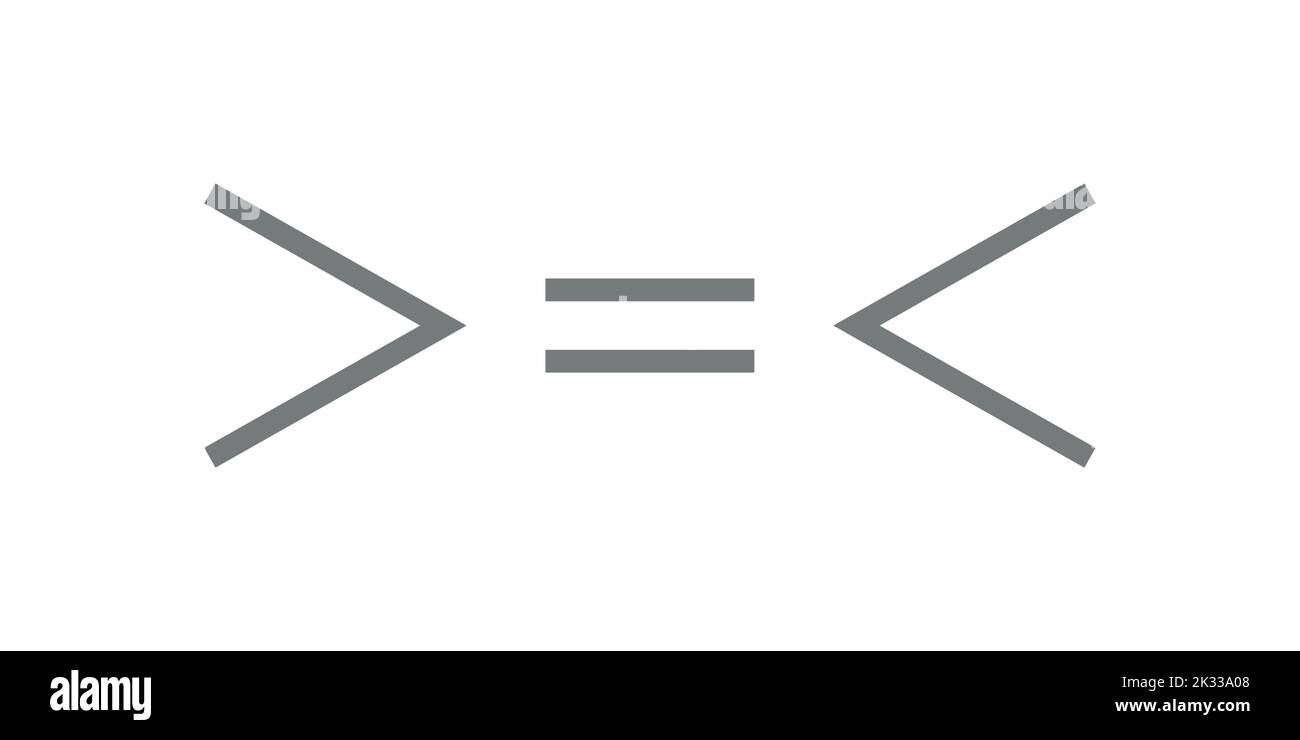 meno di più di e simbolo uguale in matematica. simboli di ...