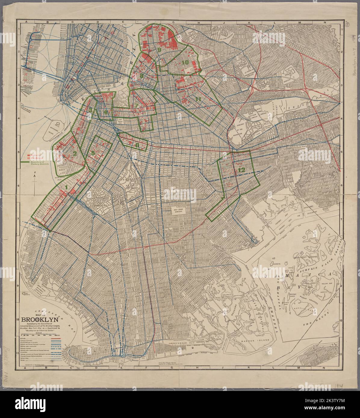 Mappa di Brooklyn Cartographic. Mappe. 1914. Lionel Pincus e la ...