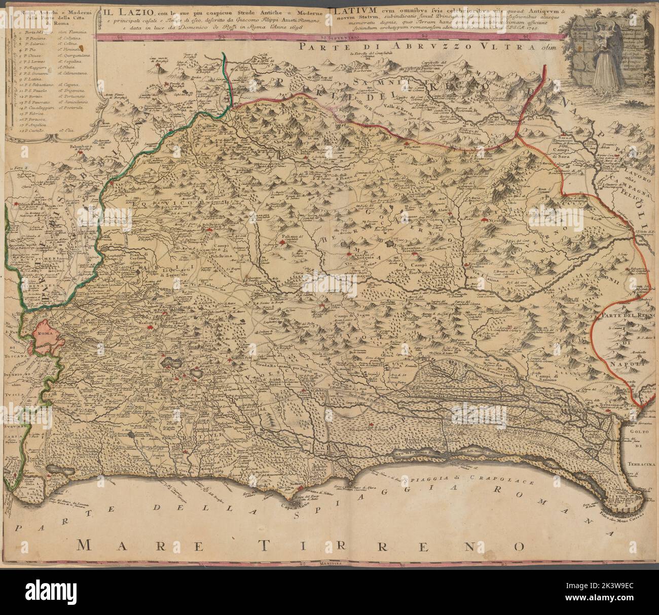 Il Lazio con le sue piu cospicue strade antiche e moderne 1745 ...