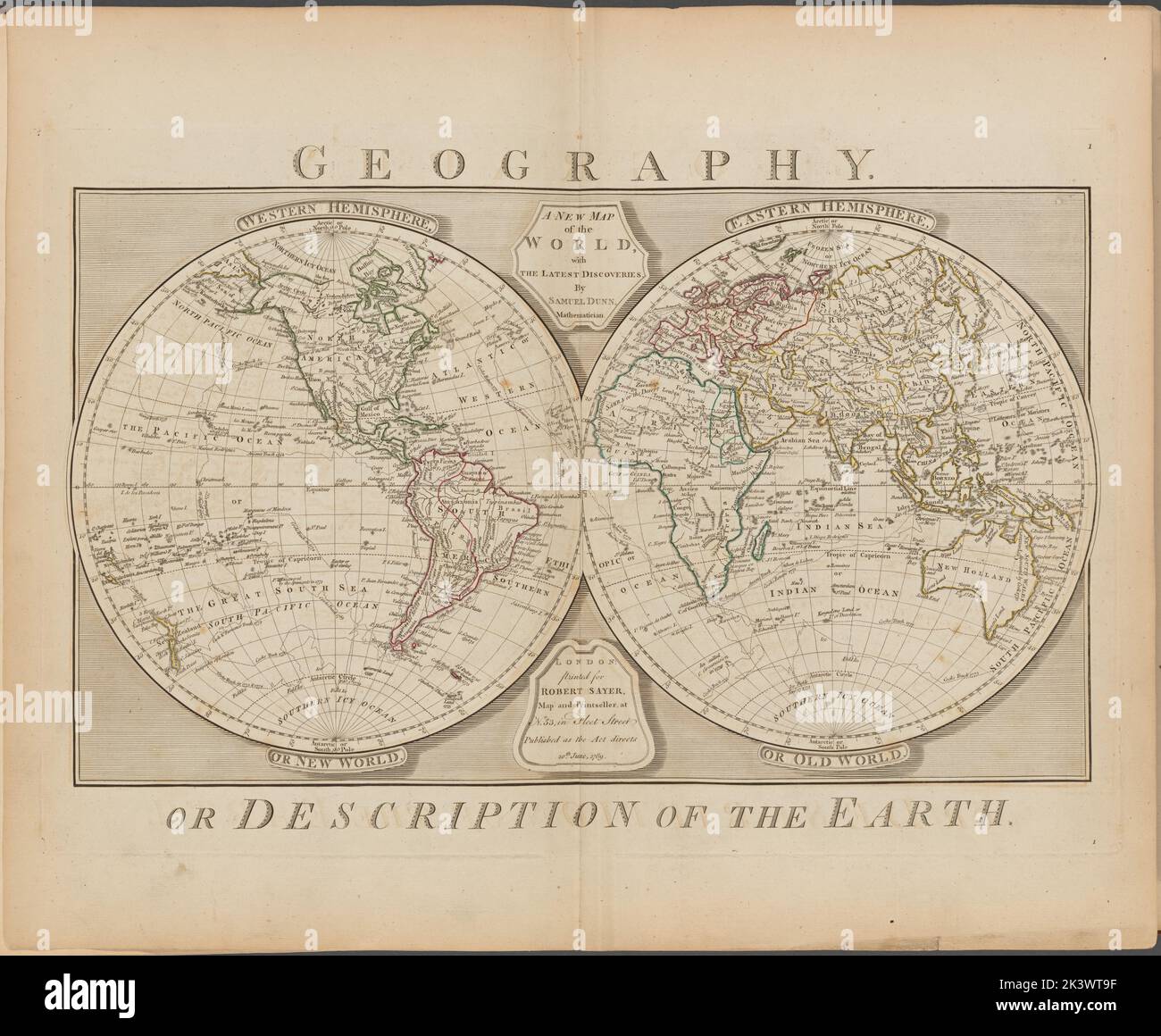 Geografia, o descrizione della Terra 1789. Dunn, Samuel, d. 1794 ...