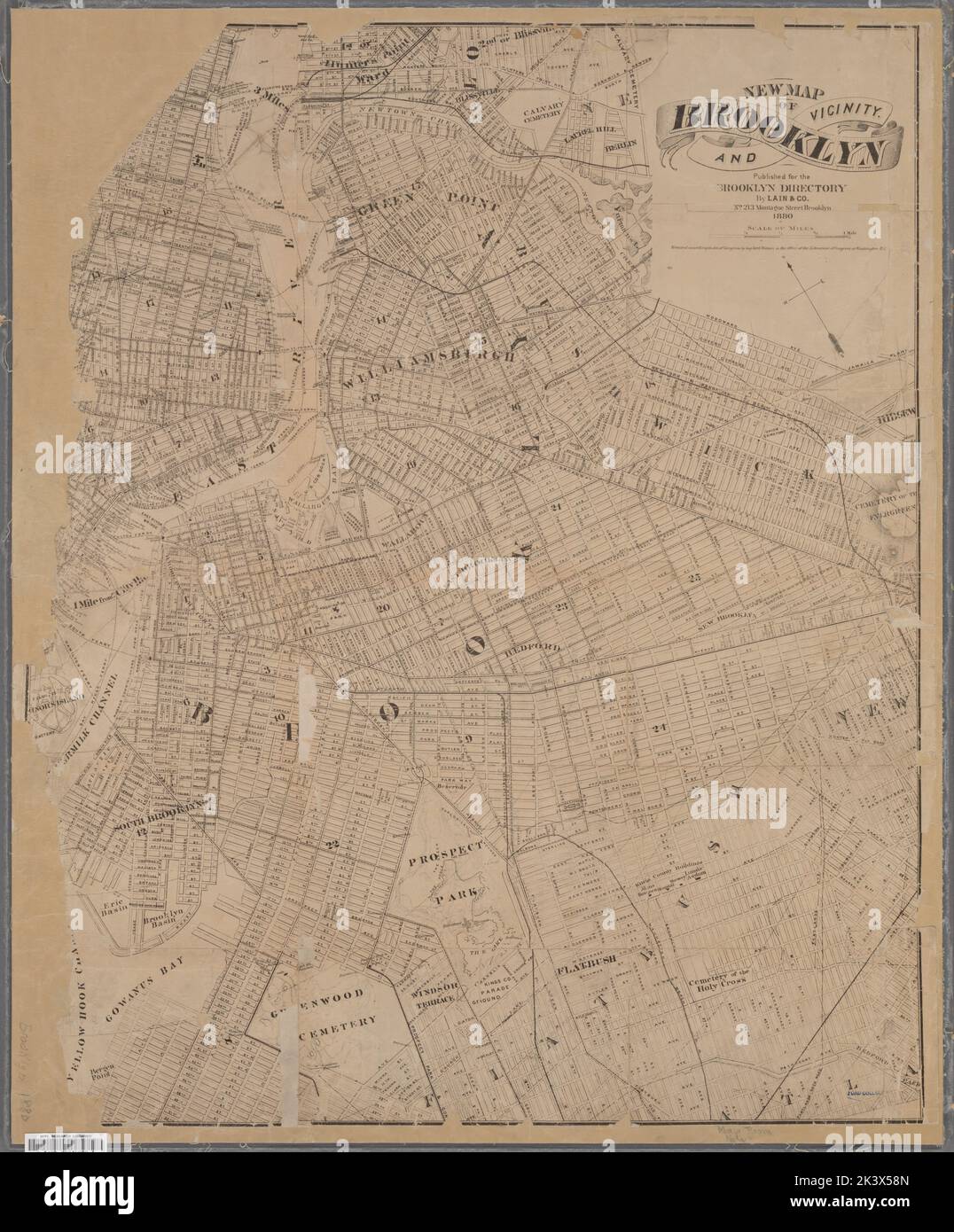 Nuova mappa di Brooklyn e dintorni: Pubblicato per l'elenco Cartografico di Brooklyn City. Mappe ...