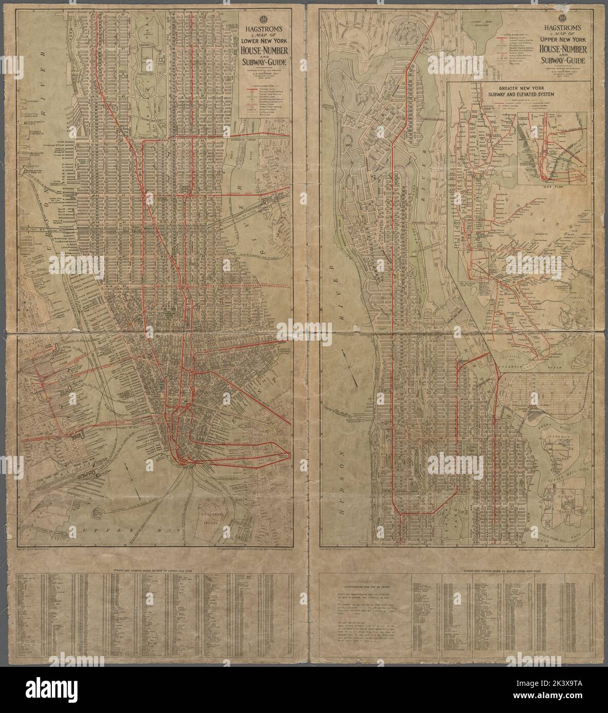 Mappa di New York City (Manhattan) con numero civico guida ...