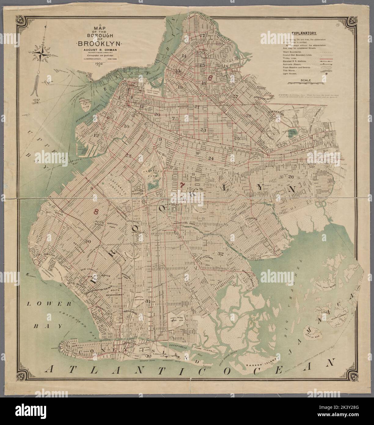 Mappa del quartiere di Brooklyn. Cartografica. Mappe. 1902. Lionel ...