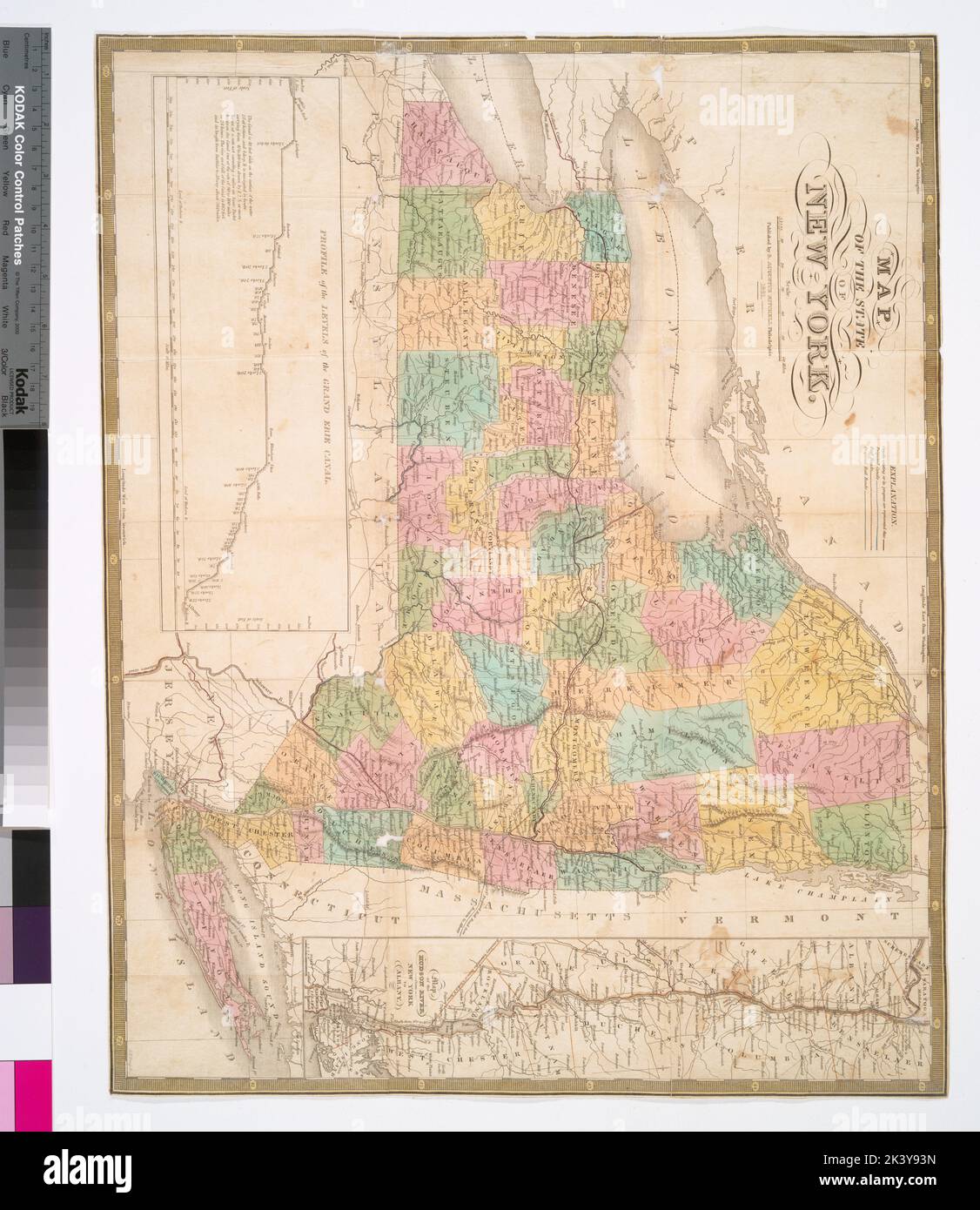 Mappa dello stato di New York Cartographic. Mappe. 1831. Lionel Pincus ...