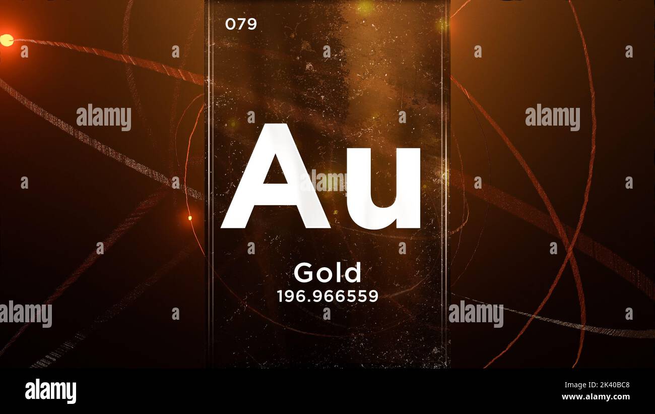 Elemento chimico del simbolo dell'oro (Au) della tavola periodica ...