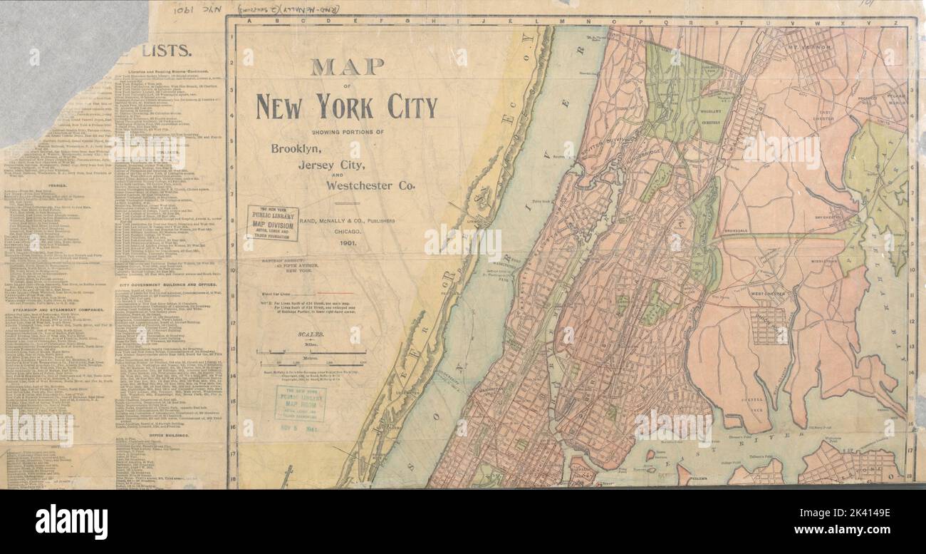 Mappa di New York: Mostra porzioni di Brooklyn, Jersey City e ...