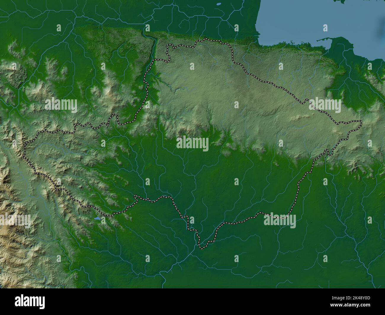 Monte Plata, provincia della Repubblica Dominicana. Mappa di altitudine ...