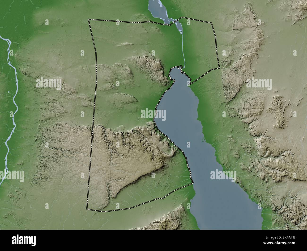Come Suways, governatorato dell'Egitto. Mappa dell'altitudine colorata ...