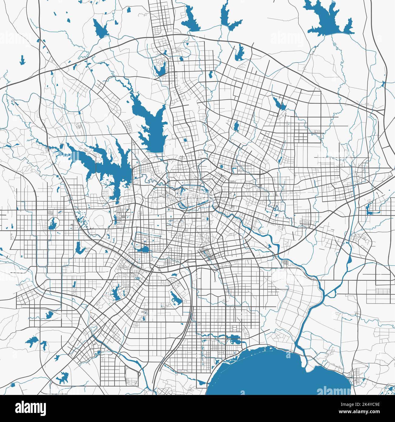 Mappa di Hefei. Mappa dettagliata dell'area amministrativa della città ...
