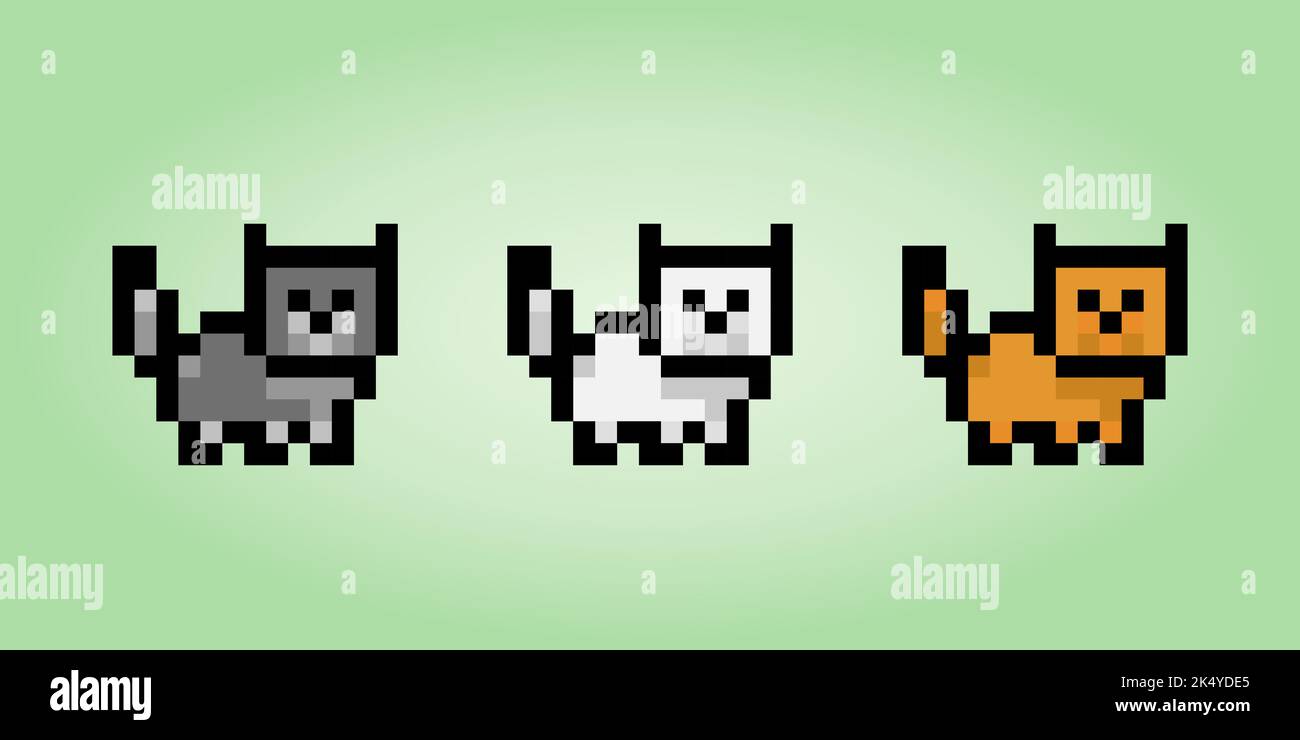 Gatto pixel art Immagini Vettoriali Stock - Alamy